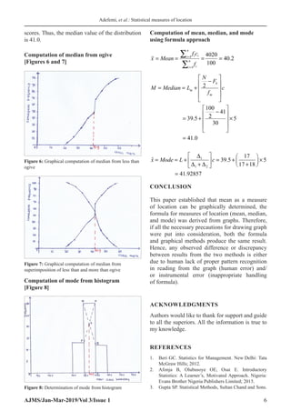 Statistical Measures of Location: Mathematical Formulas versus ...