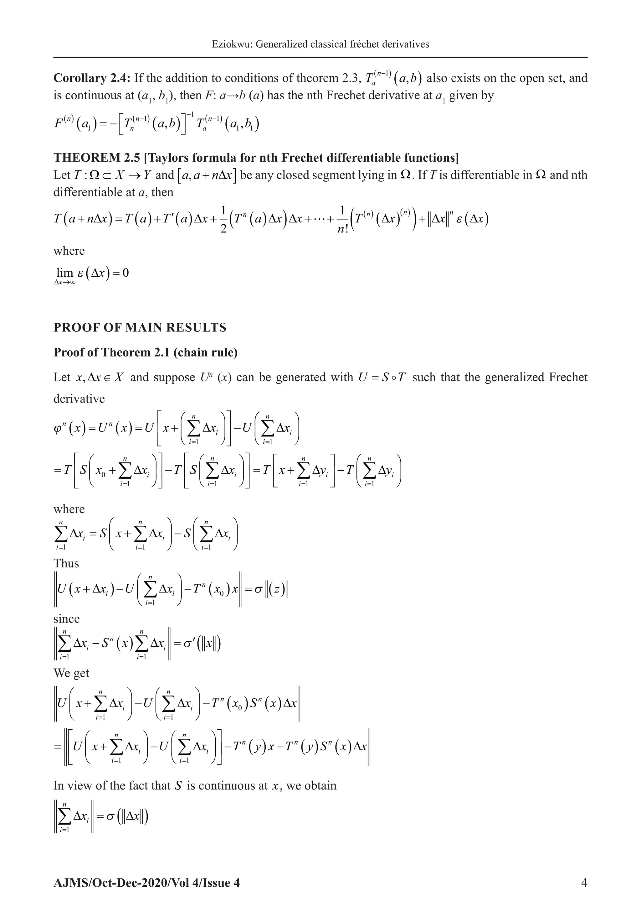 On Generalized Classical Fréchet Derivatives in the Real Banach Space | PDF