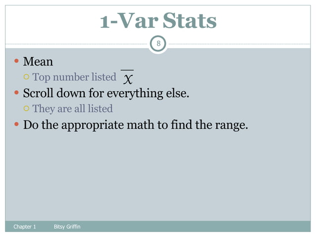 01a Mean, Median, Mode For the TI 84 | PPT