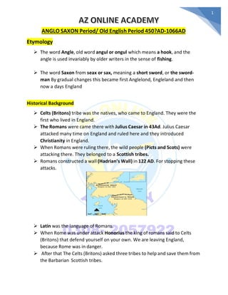 01 Anglo Saxon period. History of English Literaturepdf | PDF ...
