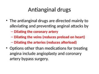 Medicinal Chemistry of Anti Anginal Drugs | PPTX