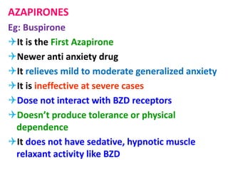 ANTI ANXIETY AGENTS / DRUGS USED IN THE TREATMENT OF ANXIETY | PPT