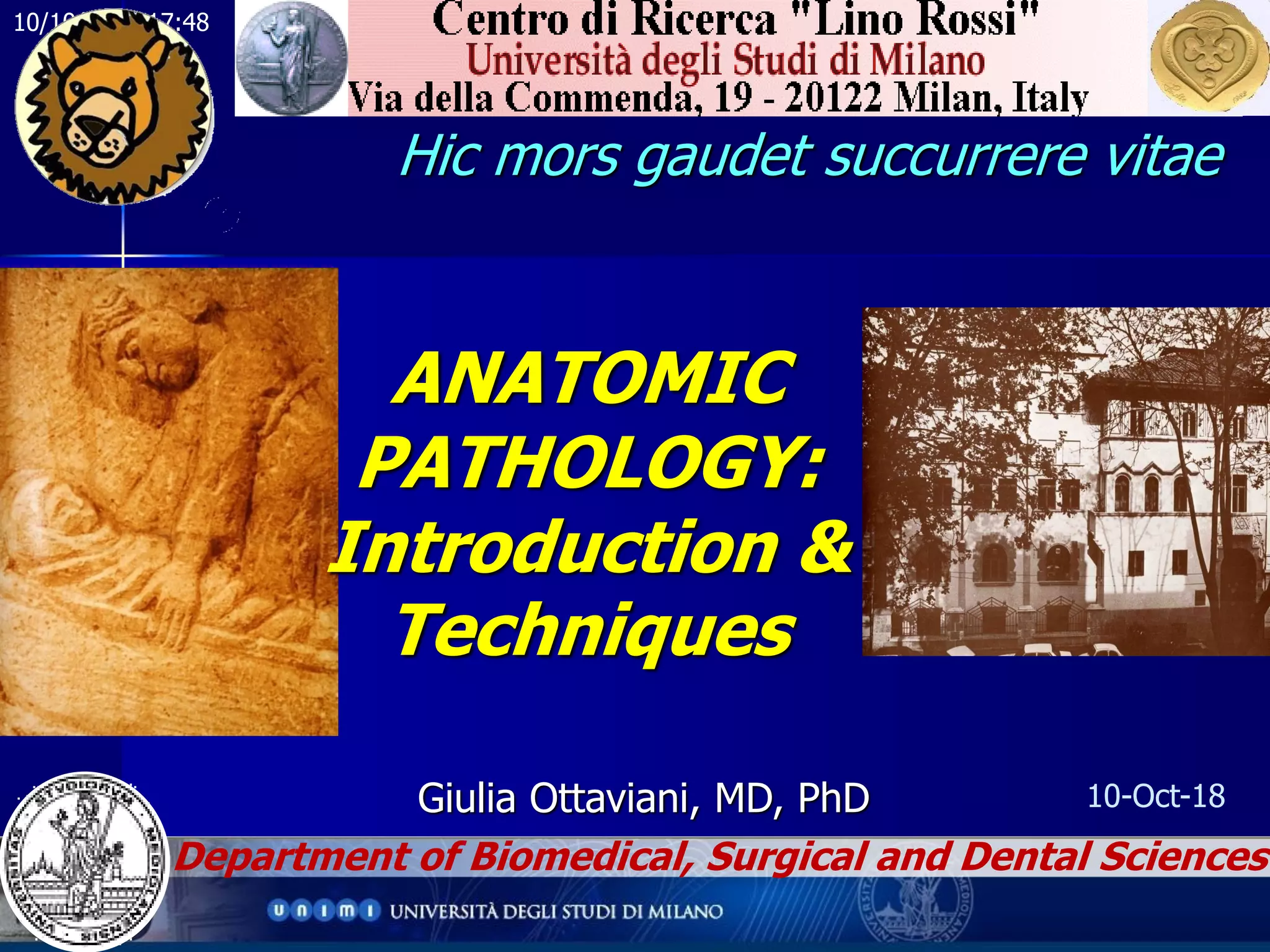 ANATOMIC PATHOLOGY: Introduction & Techniques | PDF