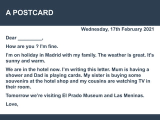 WRITING A POSTCARD | PPTX