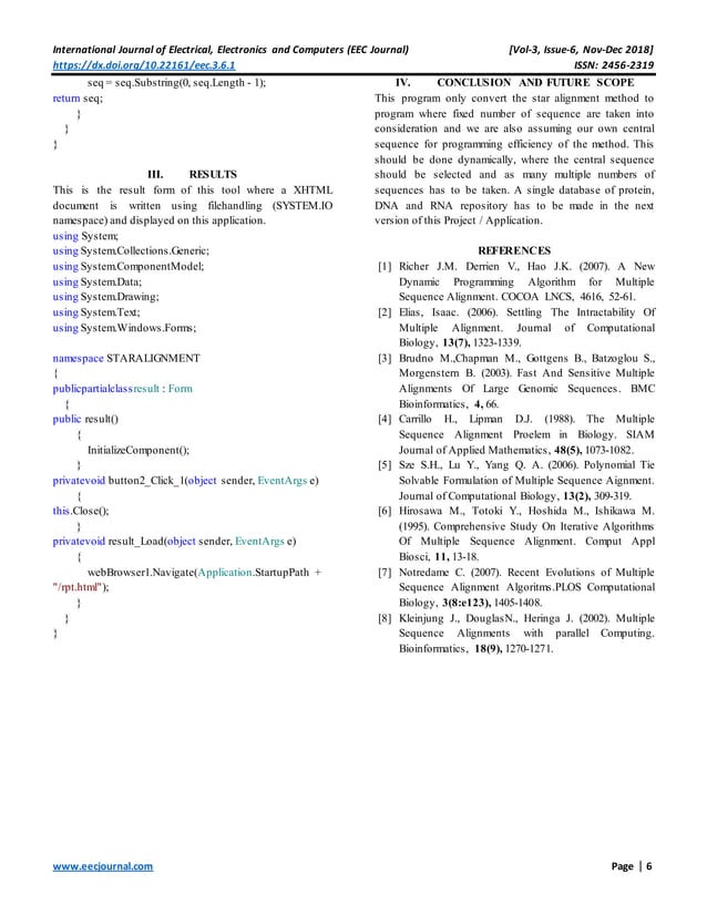 A Program for Multiple Sequence Alignment by Star Alignment | PDF