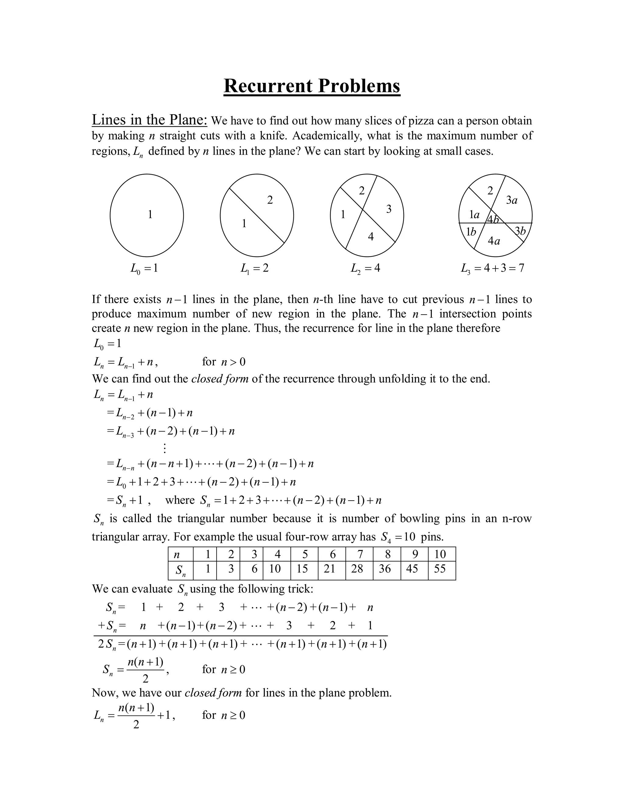 Recurrent problems: TOH, Pizza Cutting and Josephus Problems | PDF