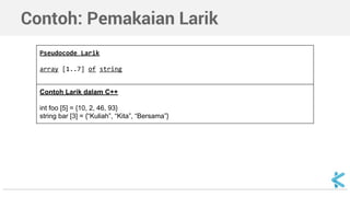 Algoritma dan Struktur Data - Larik | PPT