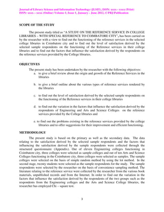 01 a study on the reference service in college libraries | PDF