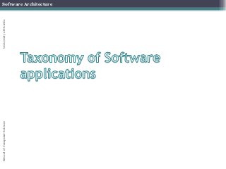 Software Architecture Course - Part III Taxonomies - Definitions | PPTX