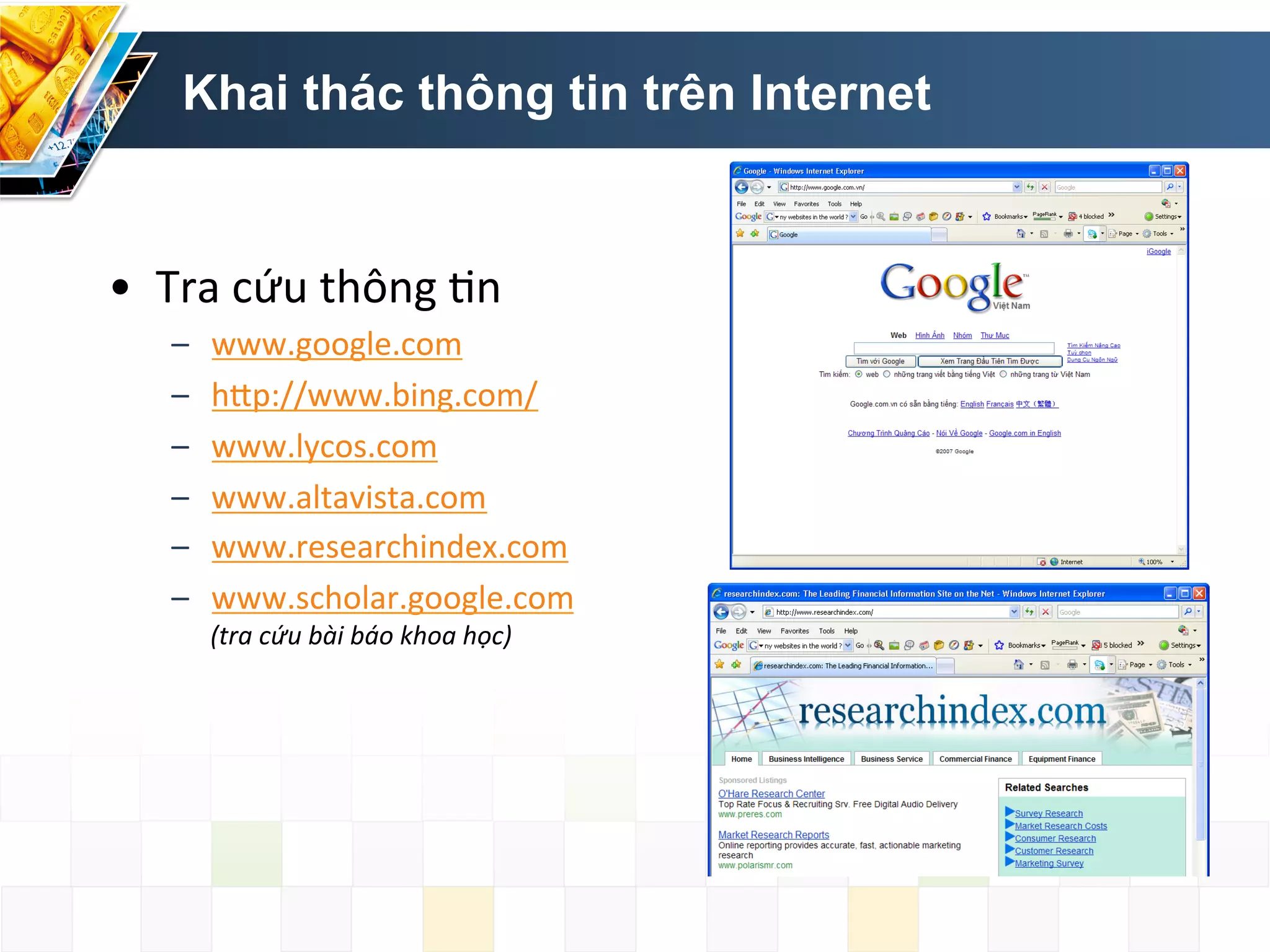 01a udpt tong quan internet, web | PPT