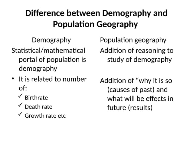 Introduction, & Scope of Population Geography | PPT