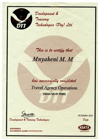 DTT Certificate | PDF