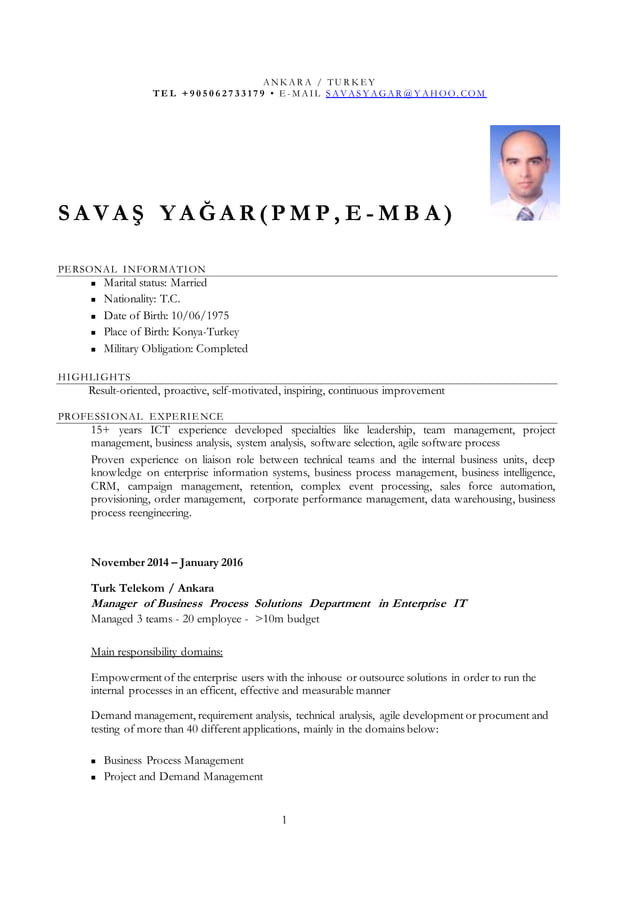 SavasYAGAR_CV_2015 | PDF