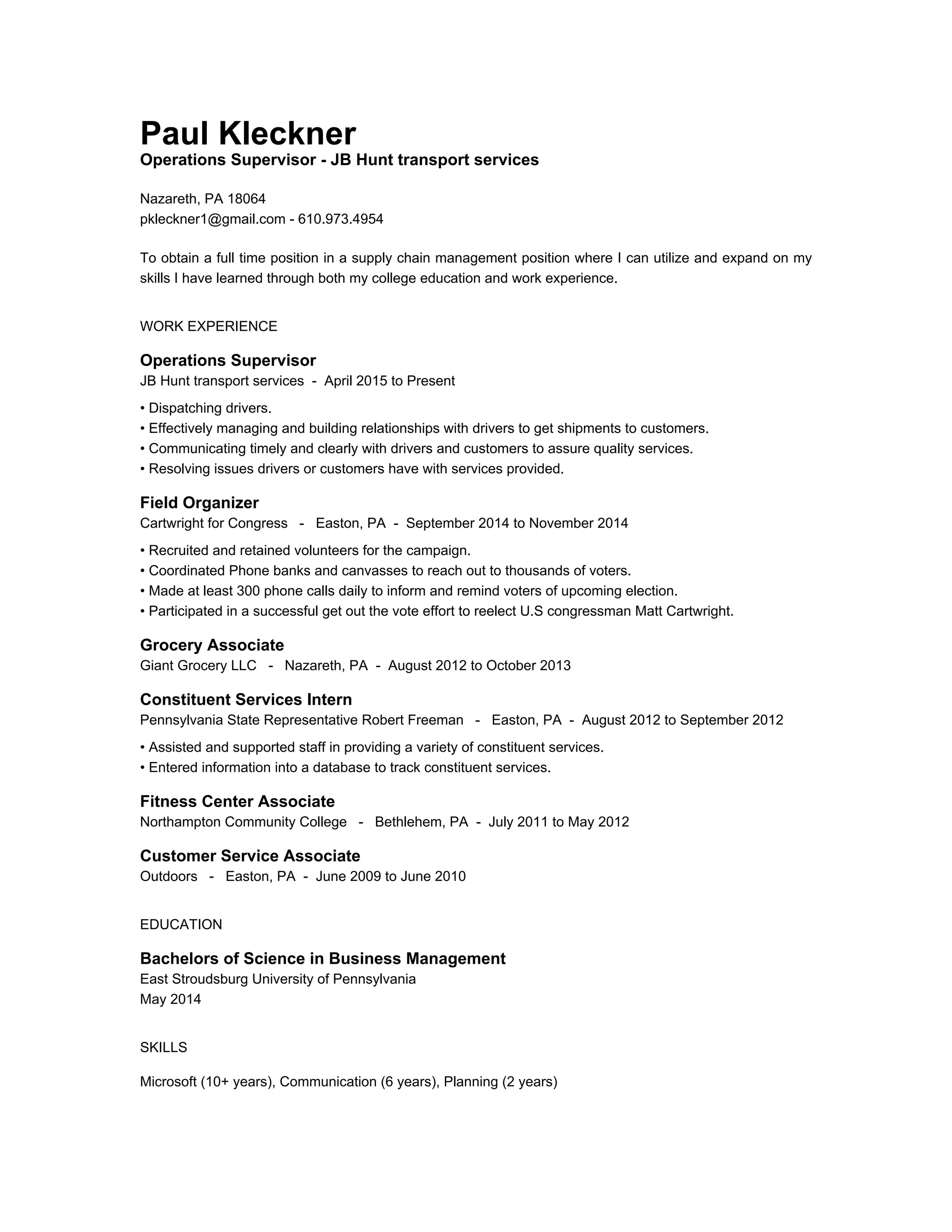 Paul-Kleckner (resume) | PDF