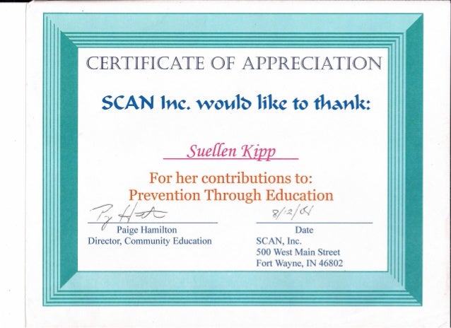 KIPP-SCAN Certificate