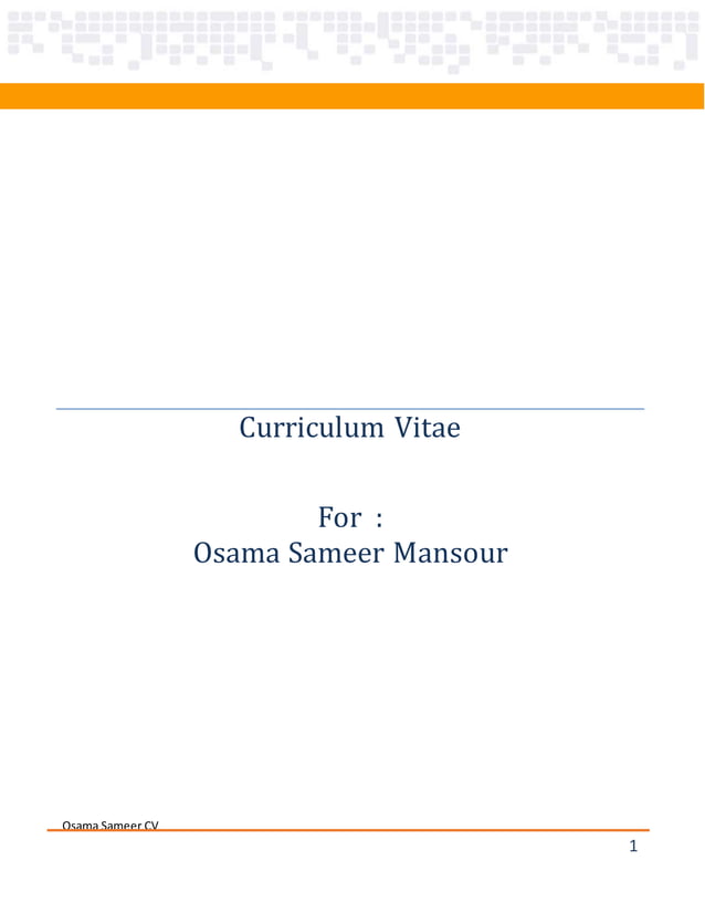 Osama 2015 CV | PDF