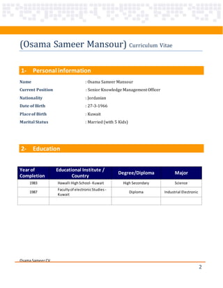 Osama 2015 CV | PDF