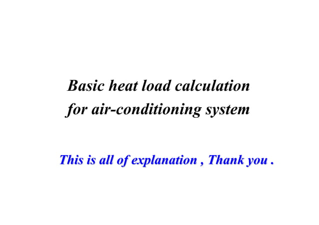 Basic heat load calculation for air conditioning | PPT