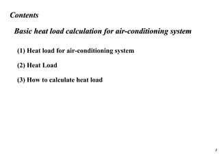Basic heat load calculation for air conditioning | PDF