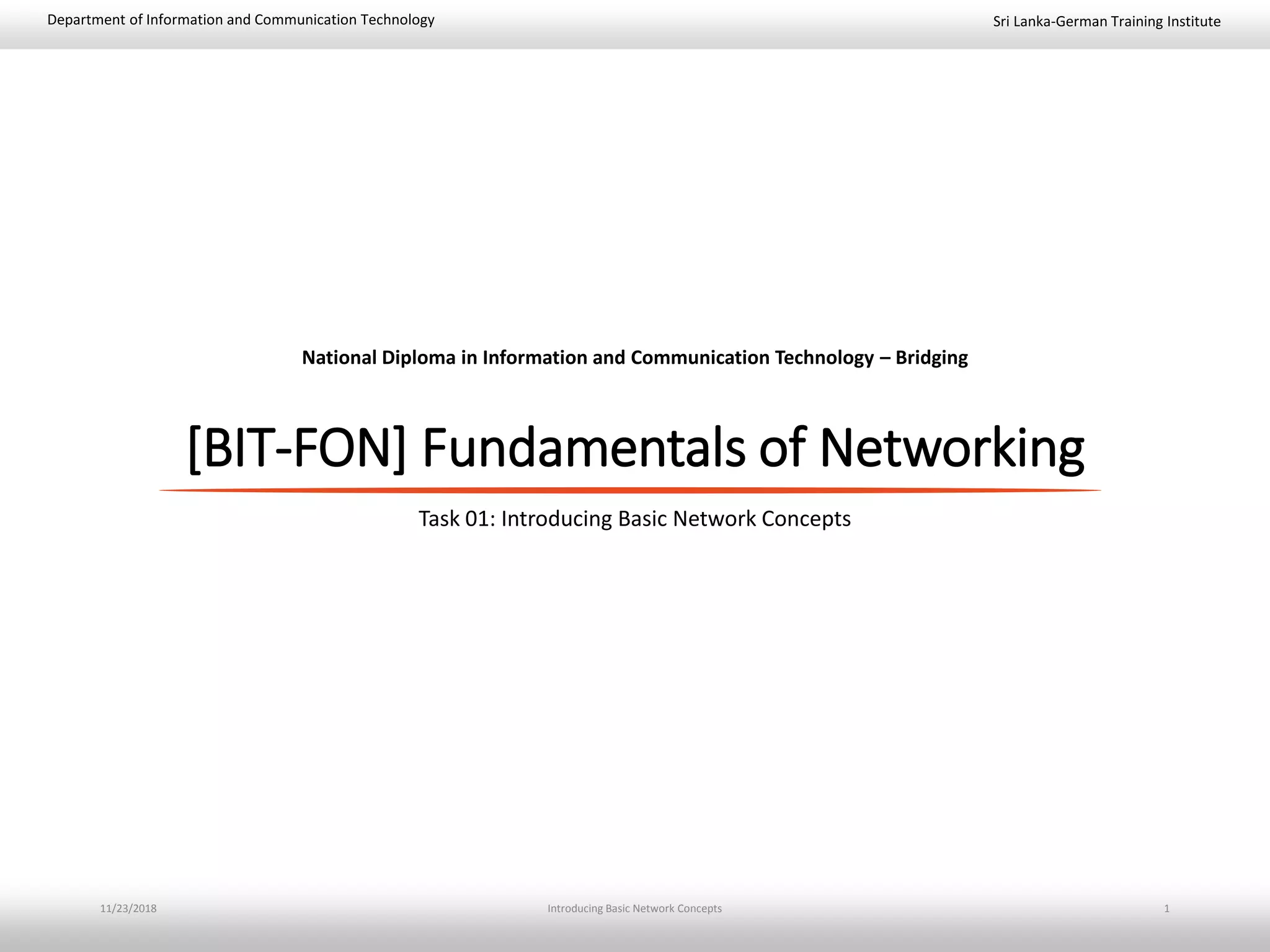 basic network concepts | PPTX | Computer Networking | Computing
