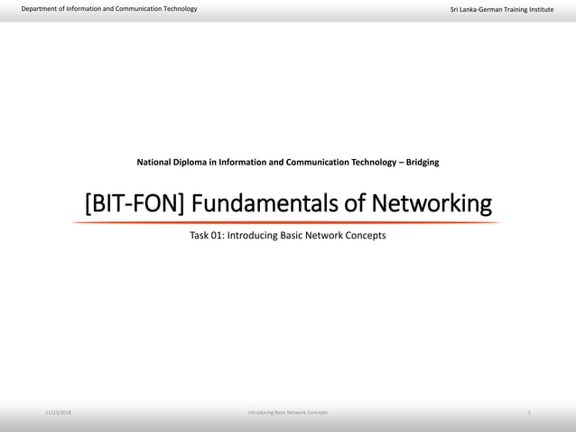 basic network concepts | PPTX | Computer Networking | Computing