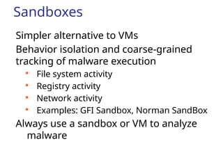 01_BasicTechniquesTools.pptx "Malware creeps unseen, corrupting data and control." | PPT