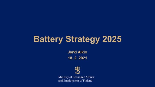 eFlow kick-off webinar 18 Feb 2025: National Battery Strategy 2025 | PPT