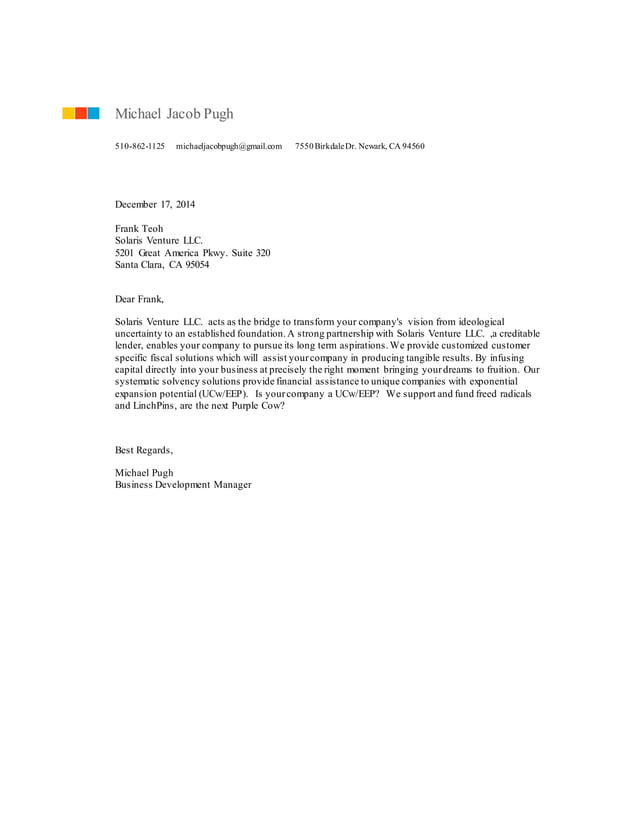 Solaris Venture LLC. | DOCX