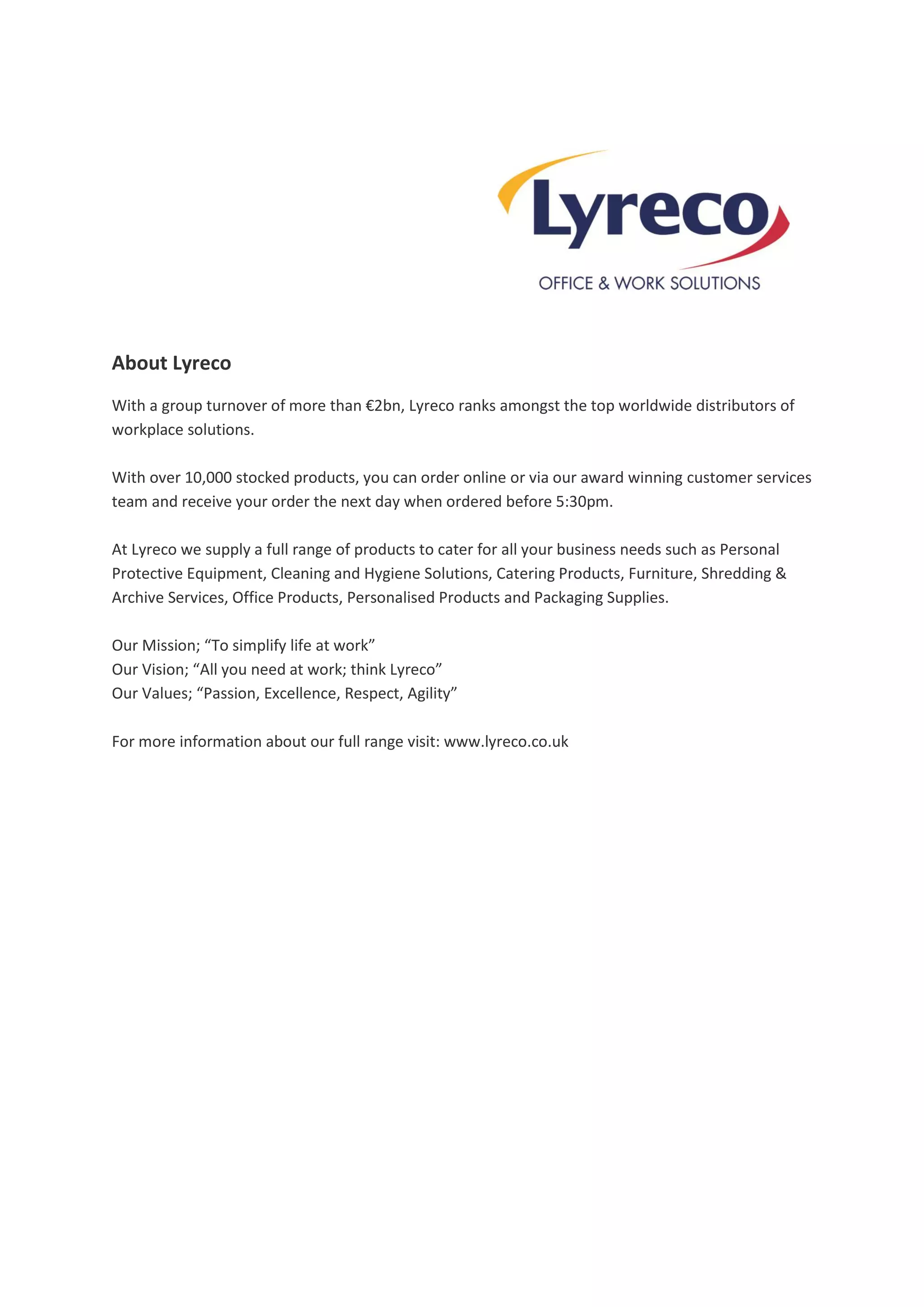 About Lyreco | PDF