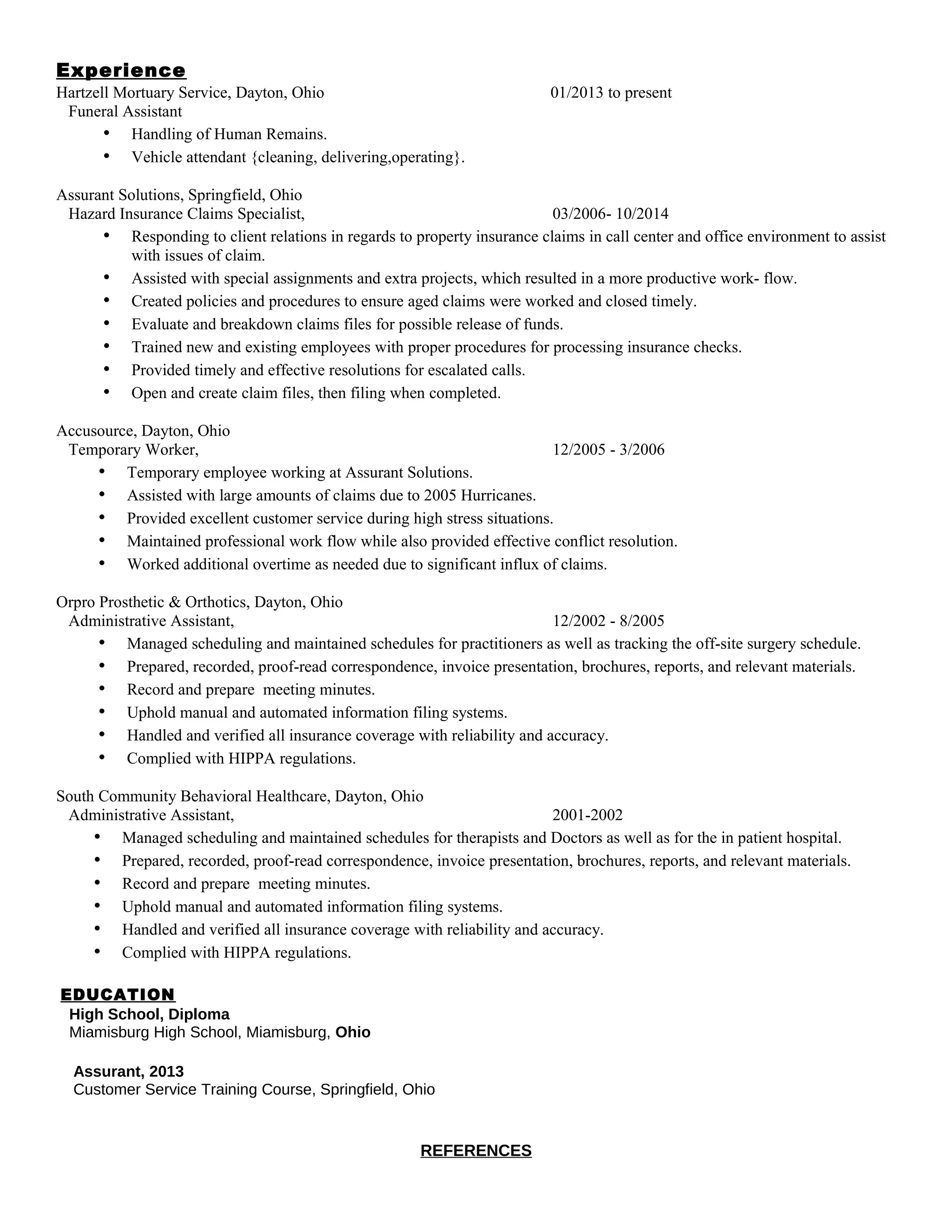 Humphreys, Anita Resume 8.16