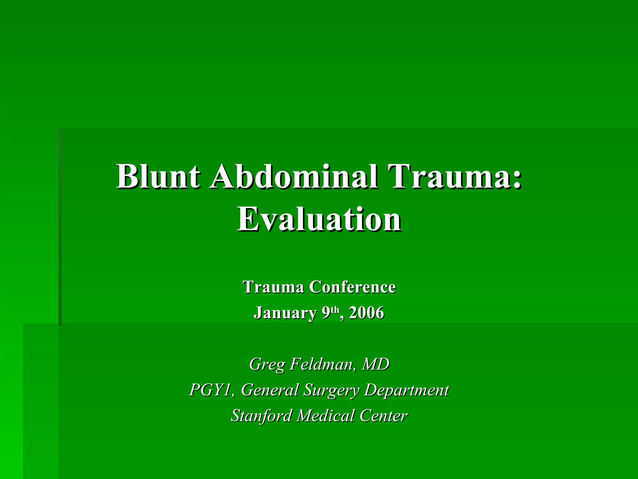 01 blunt abdominal trauma | PPT