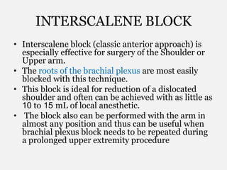 brachial plexus blocks | PPTX