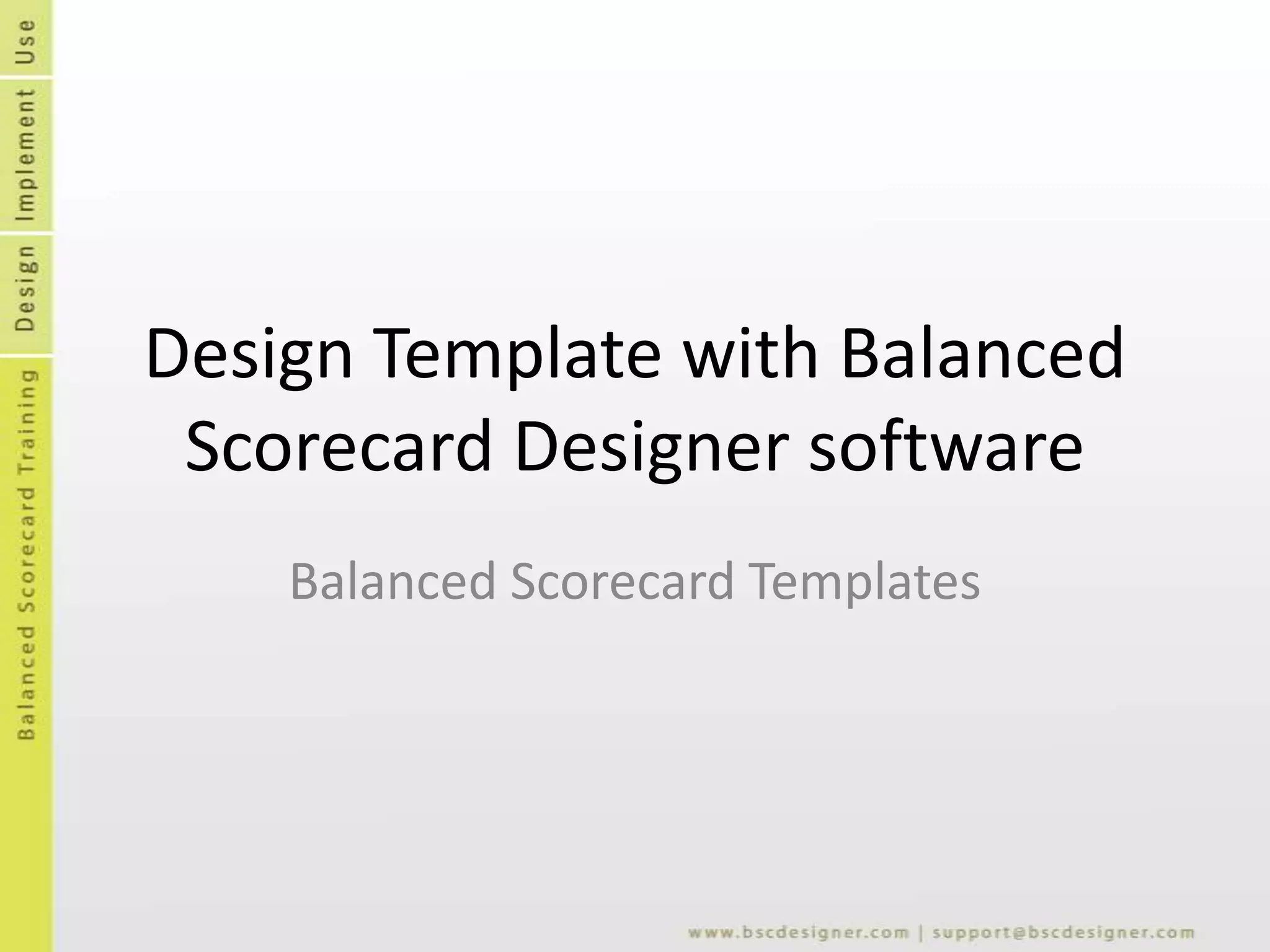 Balanced Scorecard Templates | PPTX