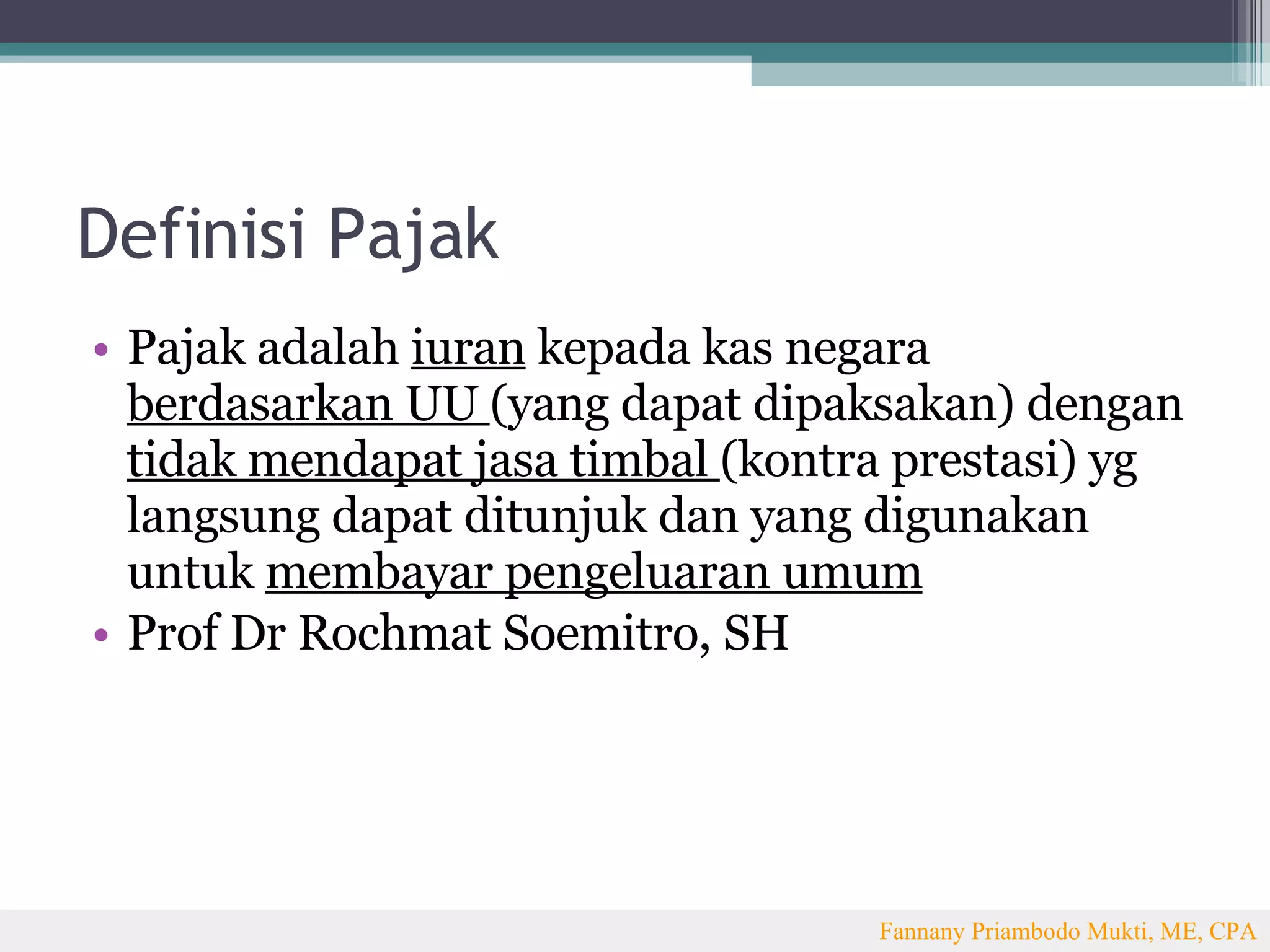 Dasar-dasar Perpajakan | PPS