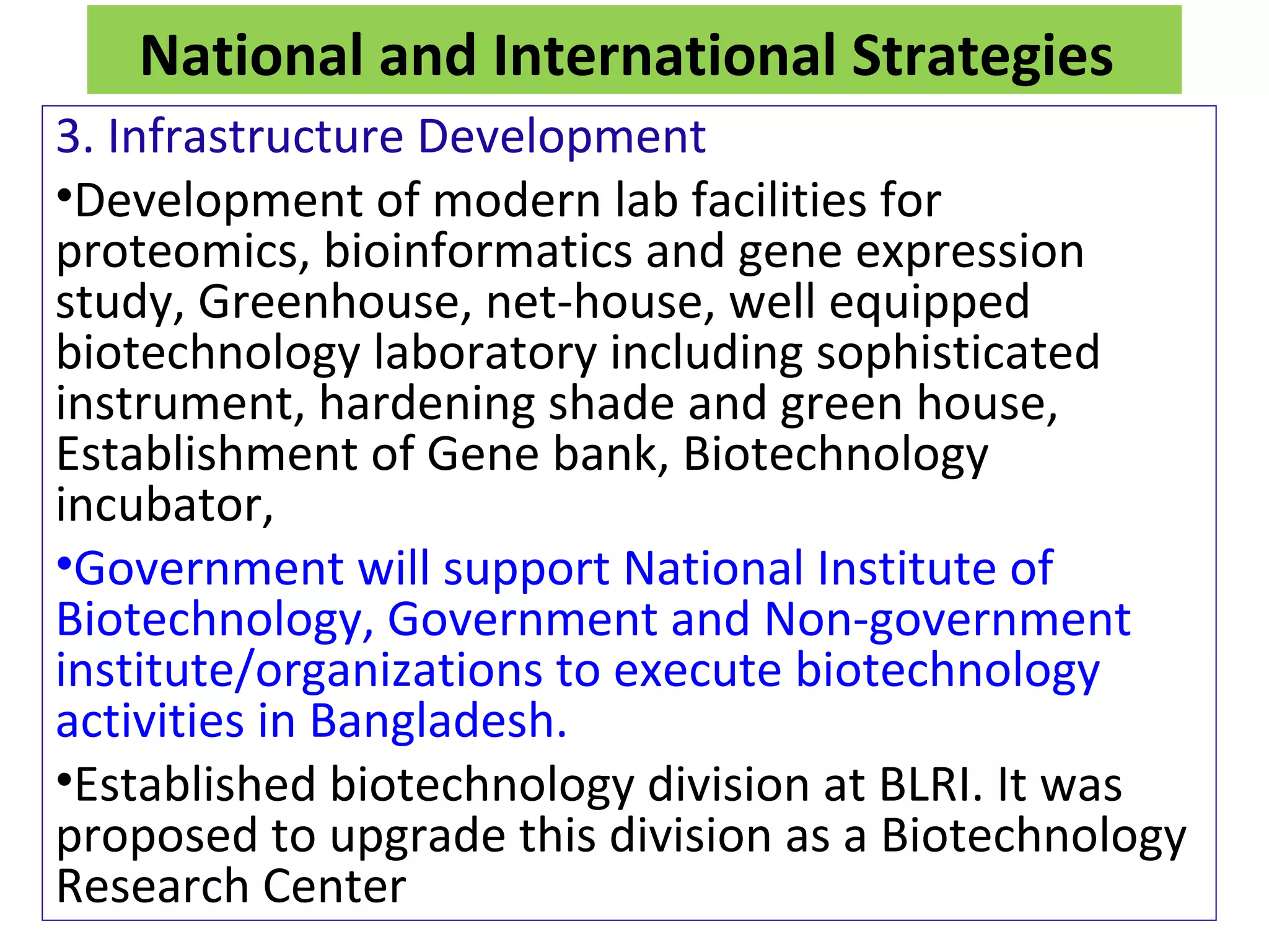 Country Status Reports on Agricultural Biotechnology - Bangladesh | PPT
