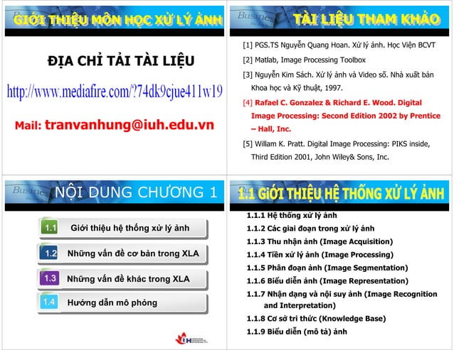 01_C1_GIOI THIEU VE XU LY ANH IUH KHMT18BTT | PDF