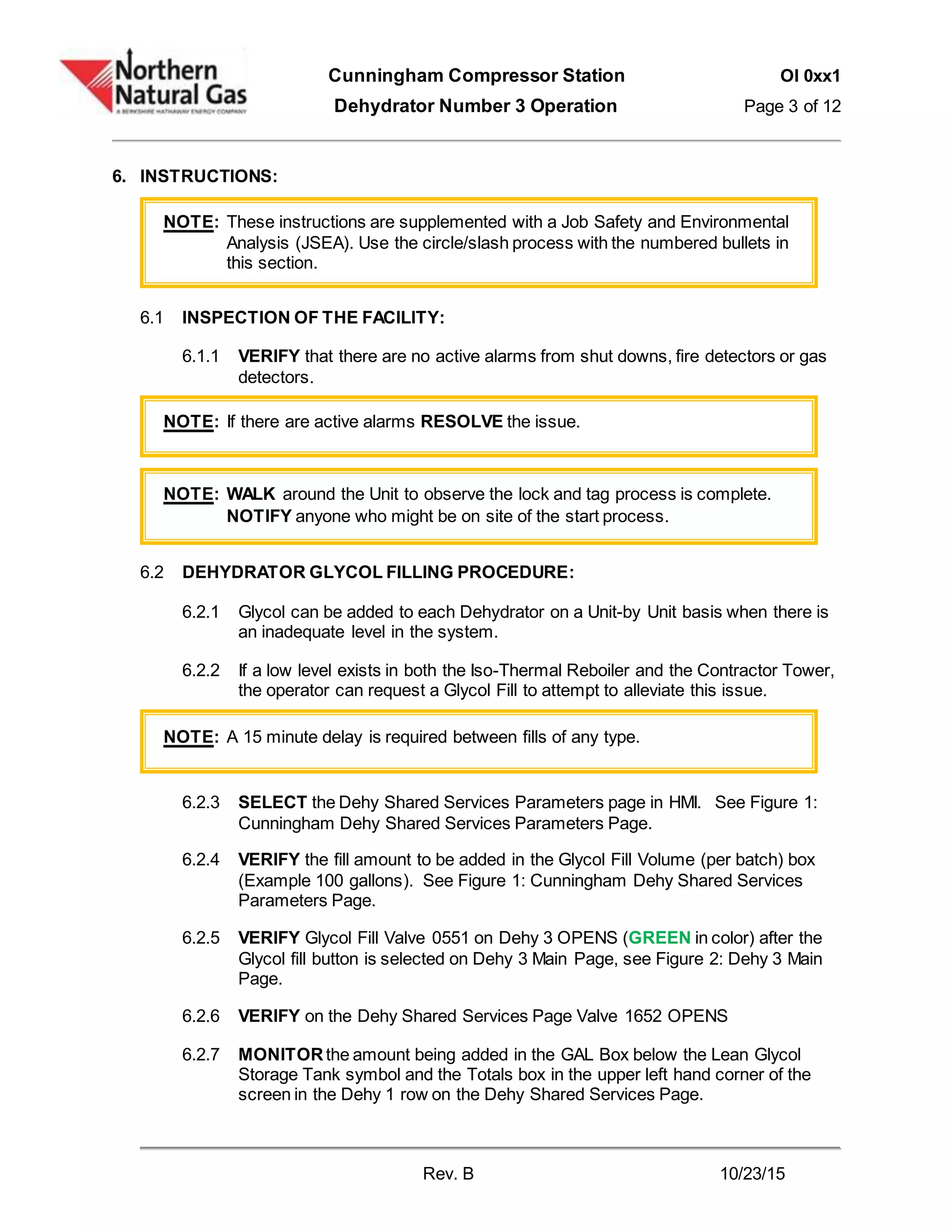 OI-0XX1 Cunningham Compressor Station Dehy 3 Operations | DOCX