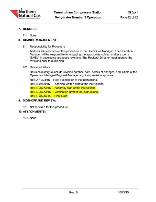 OI-0XX1 Cunningham Compressor Station Dehy 3 Operations | DOCX