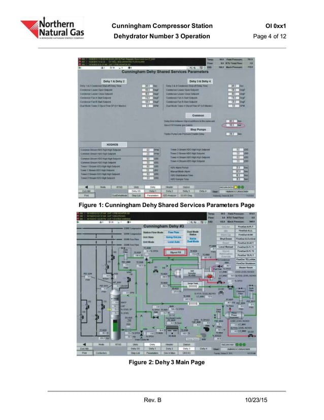 OI-0XX1 Cunningham Compressor Station Dehy 3 Operations | PDF