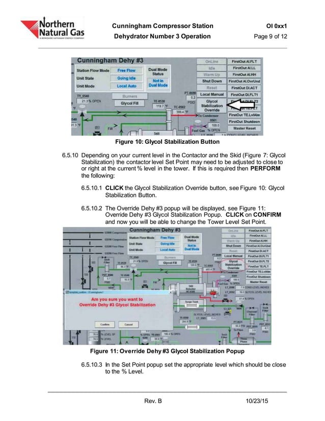 OI-0XX1 Cunningham Compressor Station Dehy 3 Operations | PDF