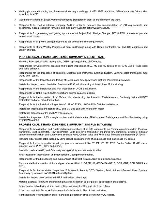 Updated CV Lead QAQC Engineer Acting QaQc Manager | PDF