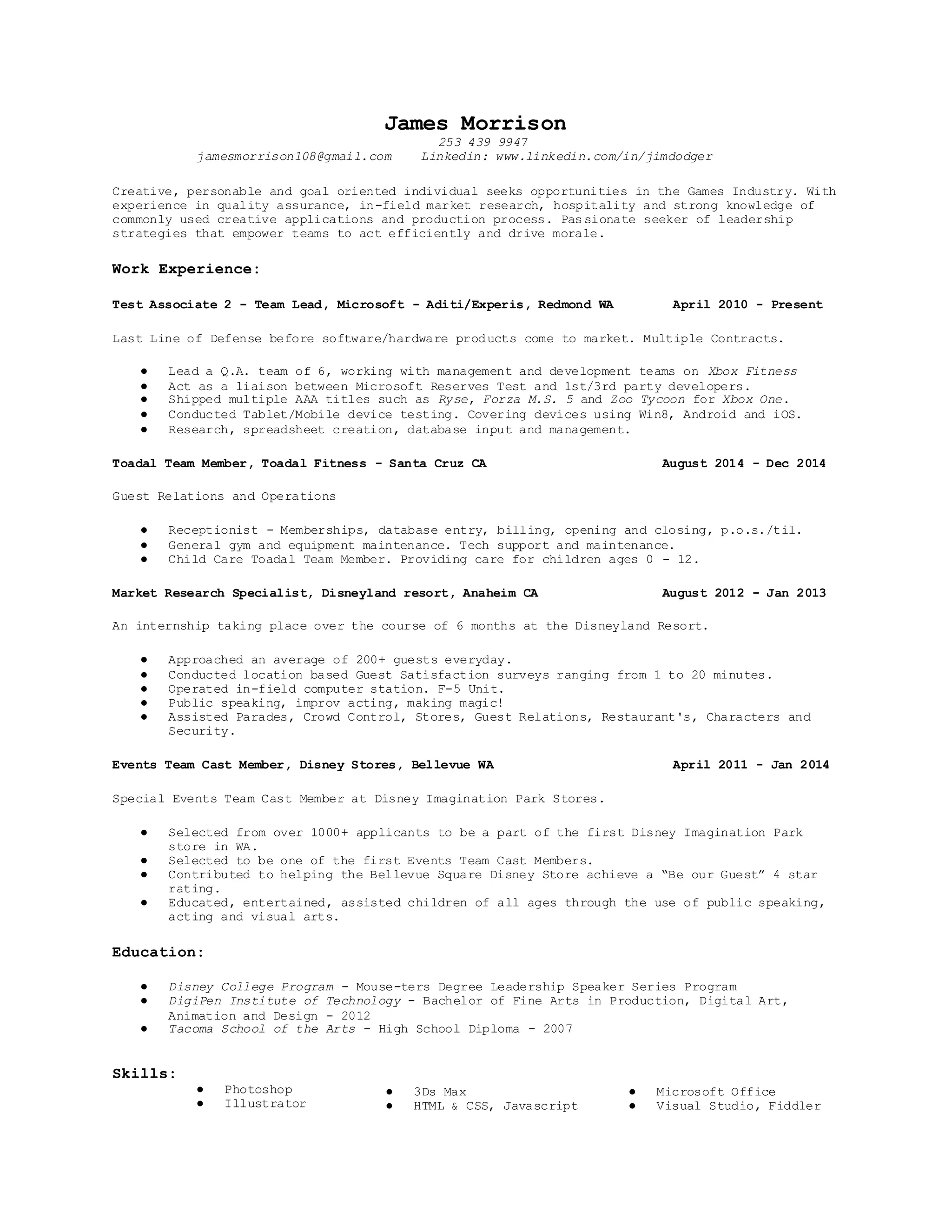 JamesMorrisonBasicResume | PDF