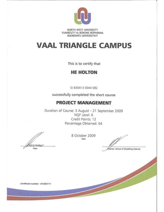 Project Management NQF6 | PDF