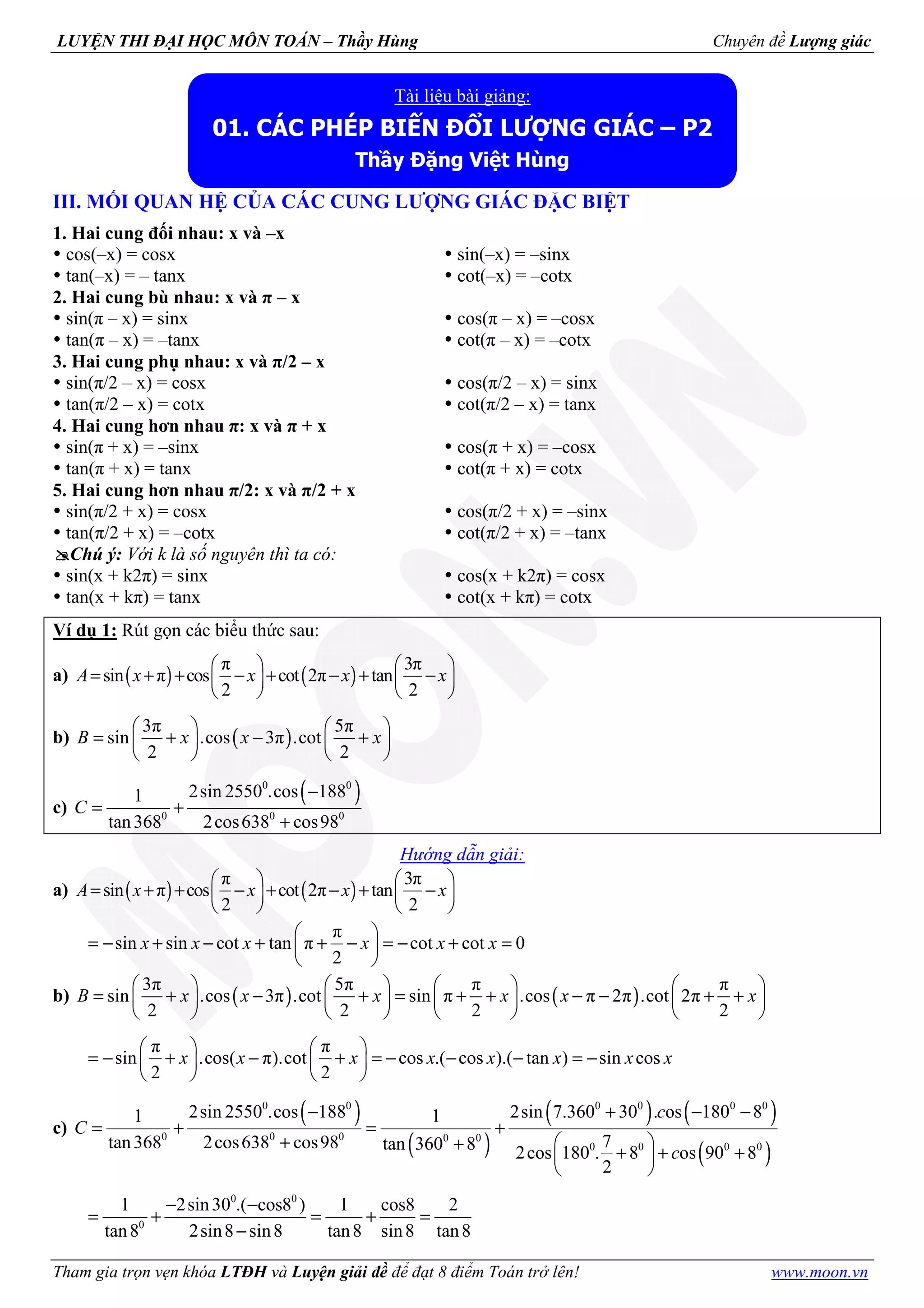 01 cac phep bien doi lg p2 | PDF