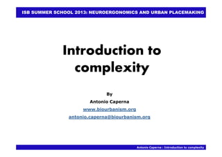 Introduction to Complexity Science, by Antonio Caperna | PPT