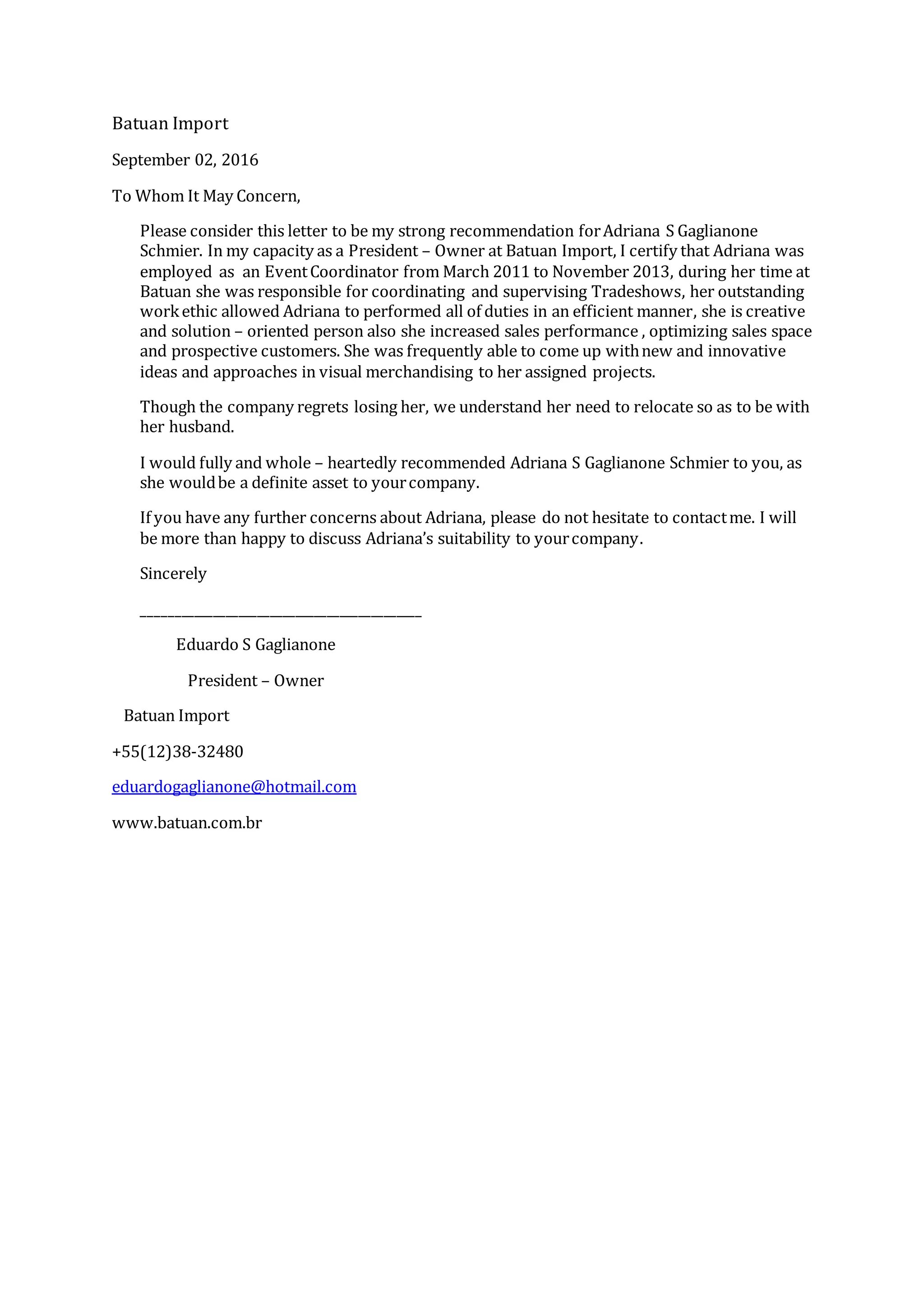 Batuan Import Reference letter | DOCX