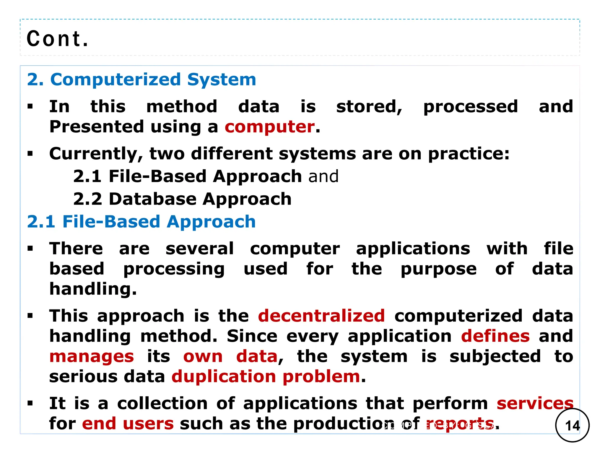 01 CHAPTER ONE PART I - OVERVIEW OF THE DATABASE SYSTEM.pptx | Databases | Computer Software and ...