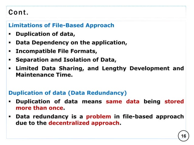 01 CHAPTER ONE PART I - OVERVIEW OF THE DATABASE SYSTEM.pptx ...