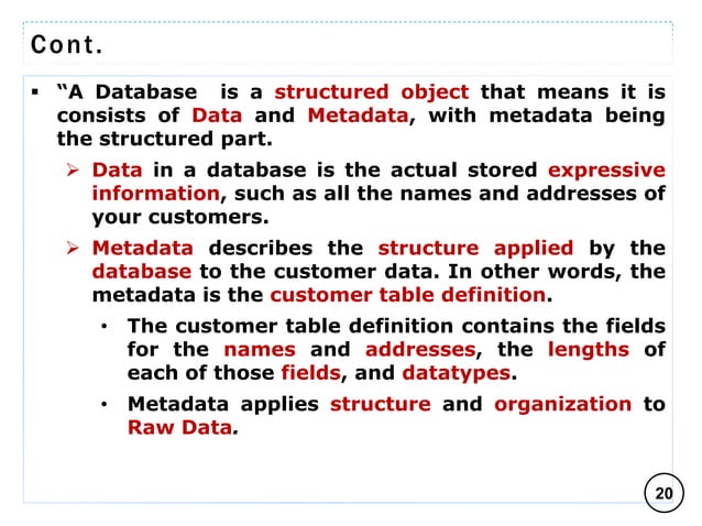 01 CHAPTER ONE PART I - OVERVIEW OF THE DATABASE SYSTEM.pptx ...