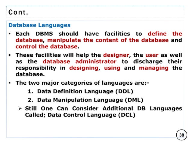 01 CHAPTER ONE PART I - OVERVIEW OF THE DATABASE SYSTEM.pptx ...